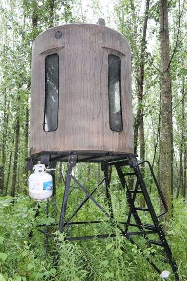 BANKS #3 THE STUMP DEER BLIND WITH 12VT LIGHTING, VENTED LP FURN ...