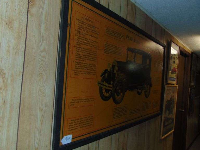 MODEL A FEATURES OF THE FORD SIGN 64 X 36 - Ziemer Hilbrands Auctions