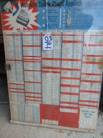 AUTO LIGHT SPARK PLUG GUID POSTER - Ziemer Hilbrands Auctions