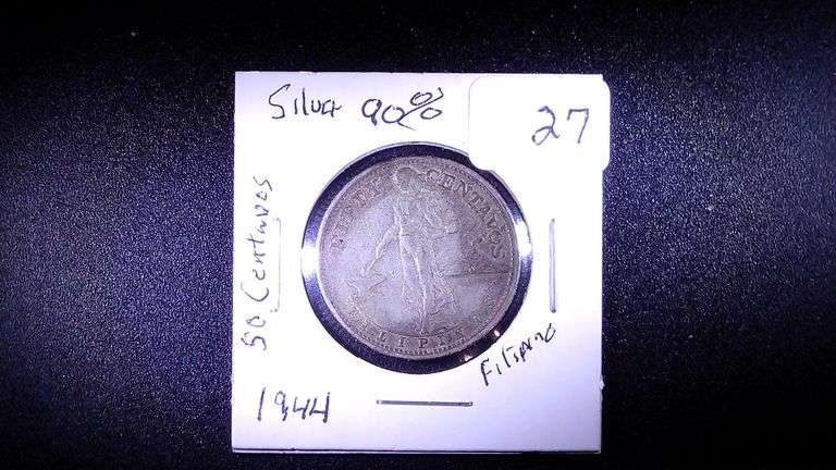 1944 50 CENTAVOS FILIPINOS 90% SILER - Ziemer Hilbrands Auctions