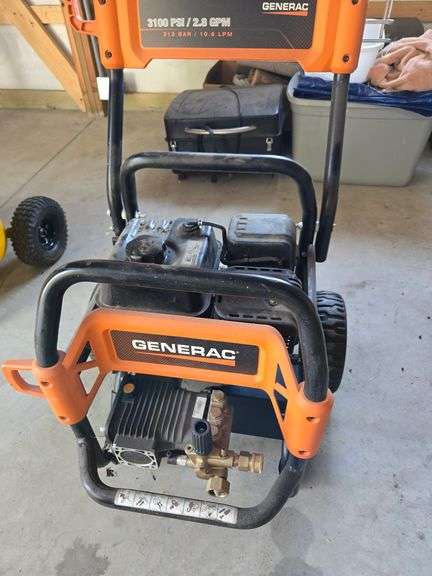 GENERAC 3100 PSA 2.8GM PRESSURE WASHER ON CART WITH NEW HOSE & WAND ...