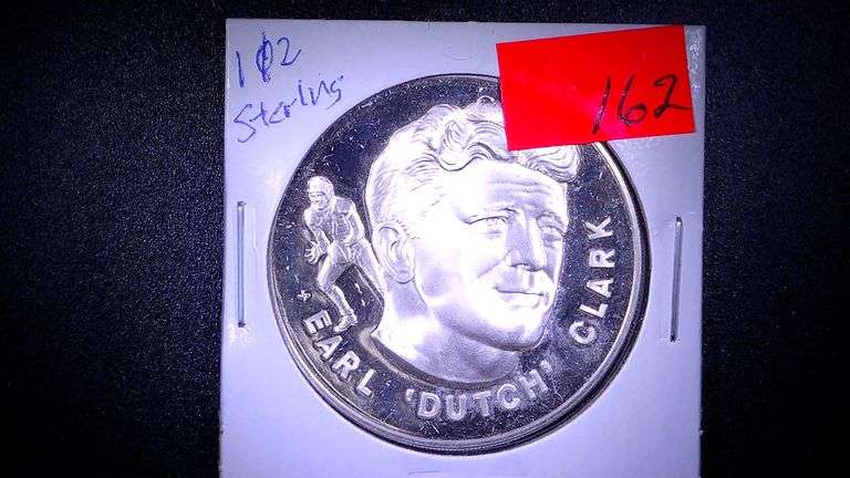 1 OZ STERLING SILVER EARL CLARK NFL STAR - Ziemer Hilbrands Auctions