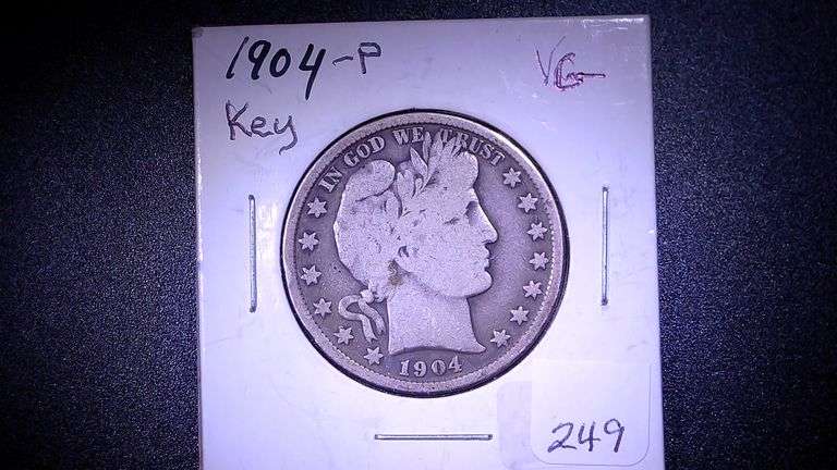 1904 P Barb 50¢ UG Key - Ziemer Hilbrands Auctions