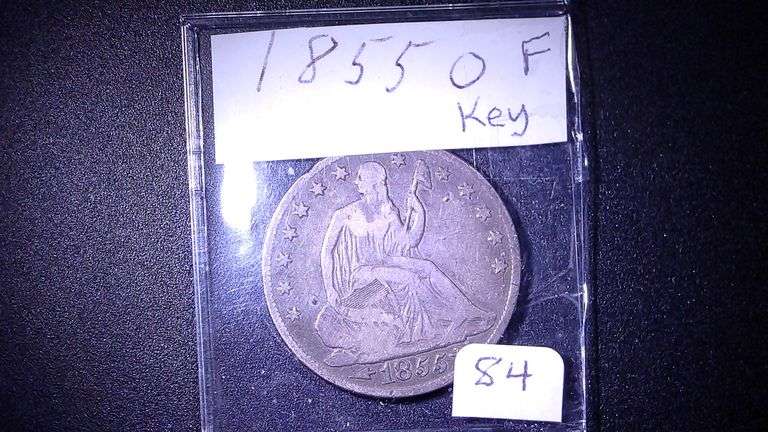 1855 O S/L 50¢ W/AR F Key - Ziemer Hilbrands Auctions