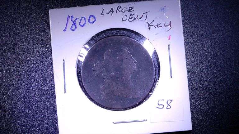 1800 Lg ¢ facing right draped bust Key - Ziemer Hilbrands Auctions