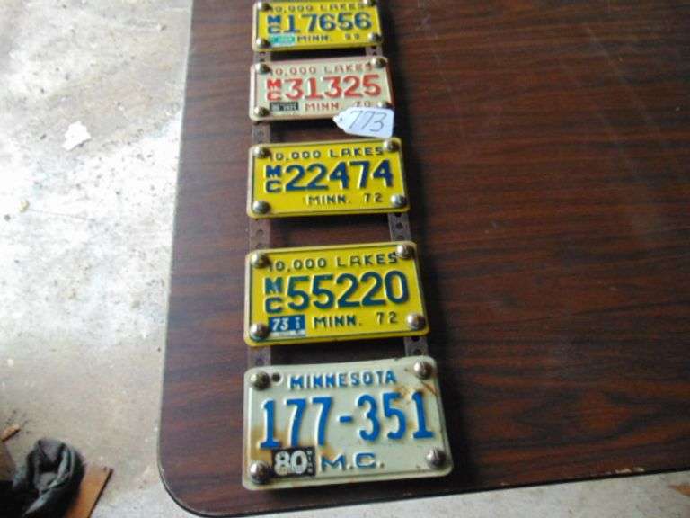 70'S MOTORCYCLE LIC PLATES - Ziemer Hilbrands Auctions