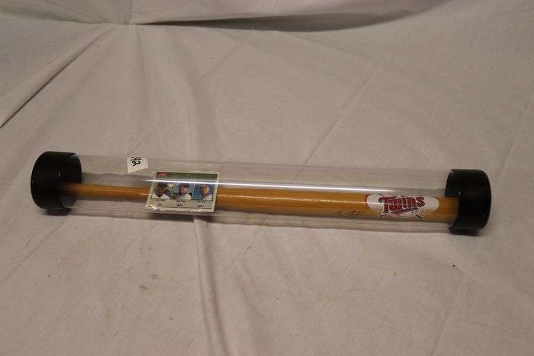 TWINS BAT - ALEX PRIETO, MIKE RYAN, LEW FORD SIGNED W CARD - Ziemer ...