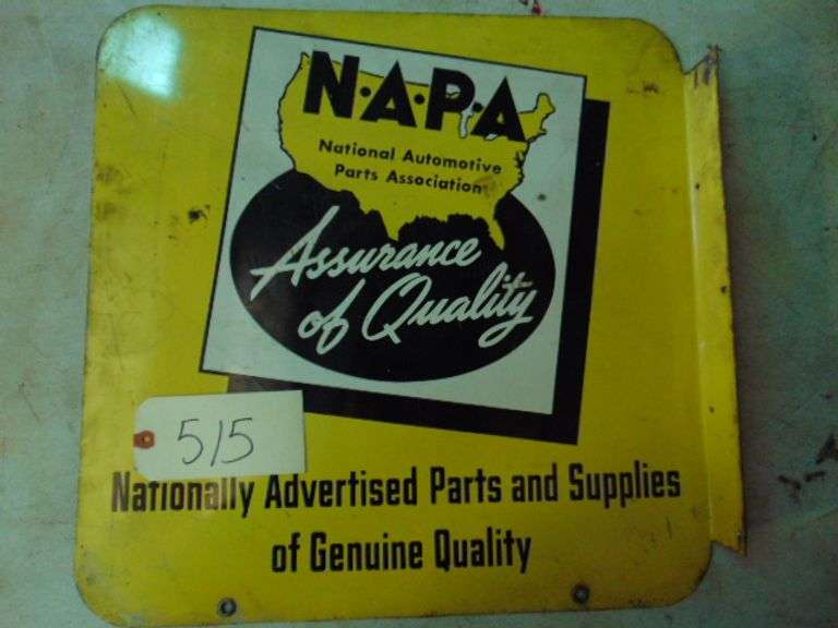 NAPA DBL SIDED SIGN - Ziemer Hilbrands Auctions