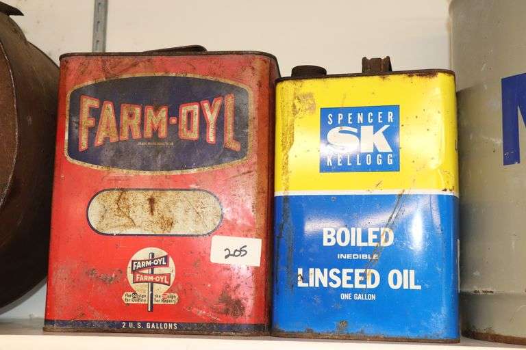 FARM OYL & SPENCER KELLOGG OIL CANS - Ziemer Hilbrands Auctions