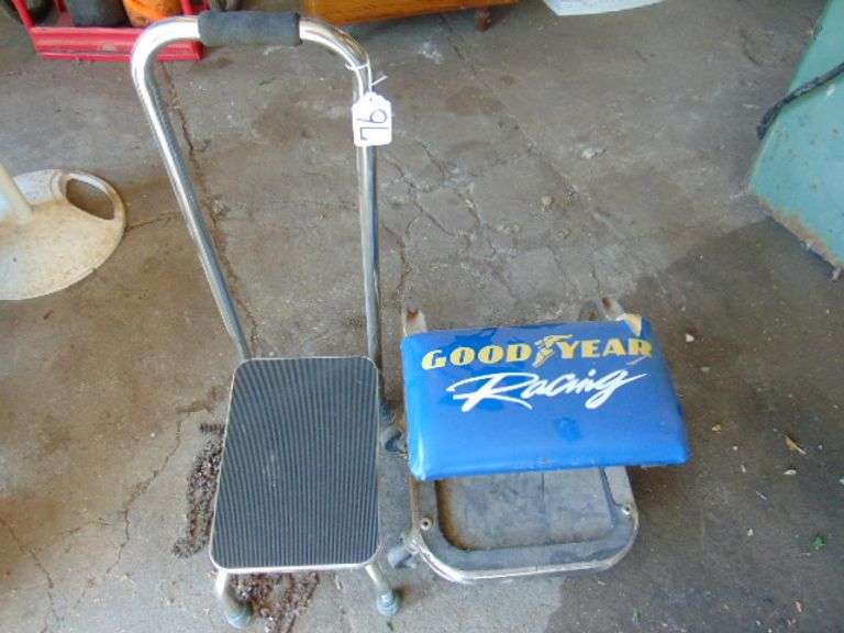 STEP STOOL, GOOD YEAR SHOP CART - Ziemer Hilbrands Auctions