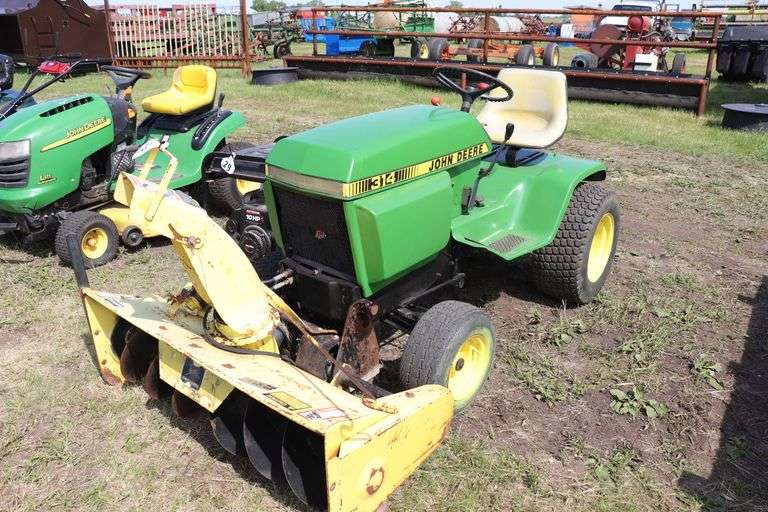 JOHN DEERE 314 LAWN TRACTOR WITH SNOWBLOWER MOUNT - Ziemer Hilbrands ...