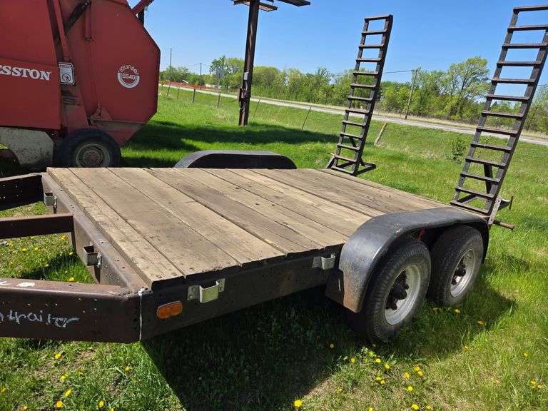 6.5' X 11' TANDEM AXEL SKID LOADER TRAILER WITH DROP DOWN RAMPS ...
