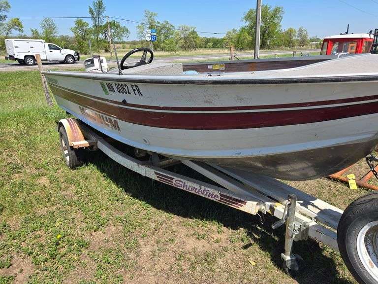 1991 SMOKER CRAFT 16FT ALUMINUM BOAT WITH JOHNSON 50 VRO OUTBOARD MOTOR ...