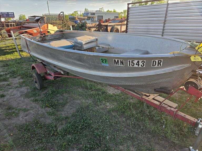 SEA NYMPH 14FT ALUM BOAT WITH TRAILER & TROLLING MOTOR - Ziemer ...