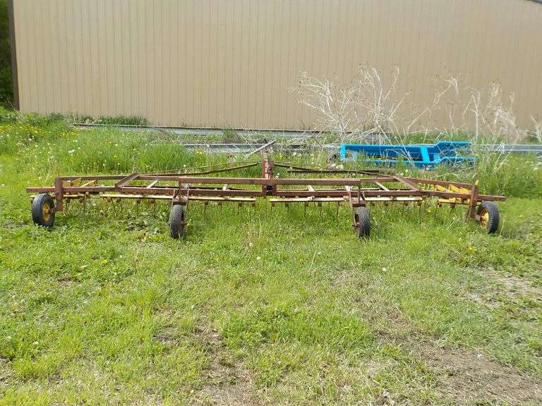 FOUR SECTION DRAG CART 18' WITH FOLD UP ENDS, SPRING TOOTH, LOCATION ...