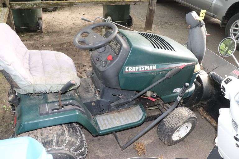 CRAFTSMAN GT 3000, 23HP, FRONT MOUNT SNOW BLOWER 48", W TIRE CHAINS ...