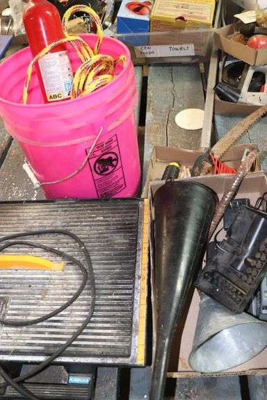 ROPE, FIRE EXTINGUISHER. TILE SAW, FUNNELS - Ziemer Hilbrands Auctions