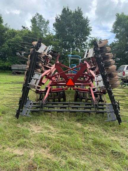 CASE IH MODEL 496 20FT CUSHION GANG TANDEM DISK WITH 3 BAR MULCHER ...
