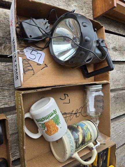 RECHARGEABLE FLASH LIGHT & 3 MUGS - Ziemer Hilbrands Auctions