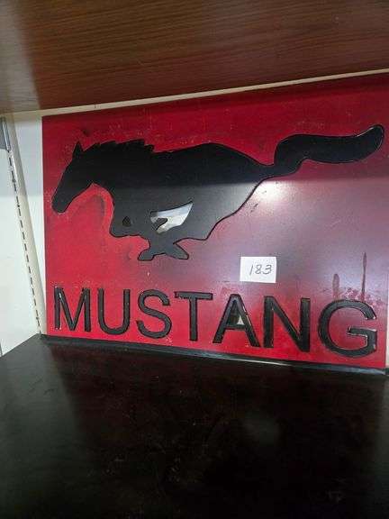 METAL MUSTANG SIGN - Ziemer Hilbrands Auctions